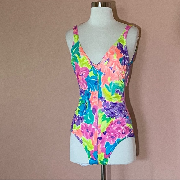 Catalina | Swim | Vintage Catalina Floral Watercolor Bright One Piece ...